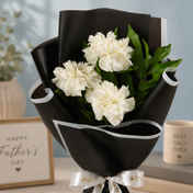 FNP White Carnation Trio Bouquet - Buy at ₹150 Online | Instant ...
