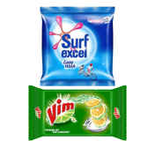 Buy Vim Lemon Dishwash Bar (300g) & Surf Excel Easy Wash Detergent Powder (1kg) Combo Online ...