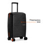 Buy Nasher Miles Cairo Hard-Sided Polypropylene Cabin Luggage | Small | Black & Orange - 55 cm ...