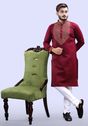 Buy Tibra Collection Men Straight Kurta - Maroon | Designer | Cotton ...