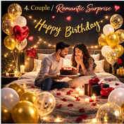 Happy Birthday Decoration Kit With Golden Birthday Banner, Balloons For ...