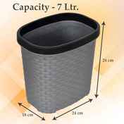 Buy Kuber Industries 7 Litre Plastic Open Dustbin Without Lid | Pack of ...