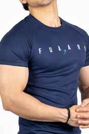 Buy FUAARK Men's Checks Round Neck Slim Fit Gym & Active Wear Sports T ...