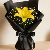 Yellow Oriental Lily Bouquet With Fragrance - Buy at ₹159 Online ...