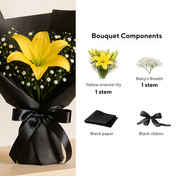 Yellow Oriental Lily Bouquet With Fragrance - Buy at ₹159 Online ...