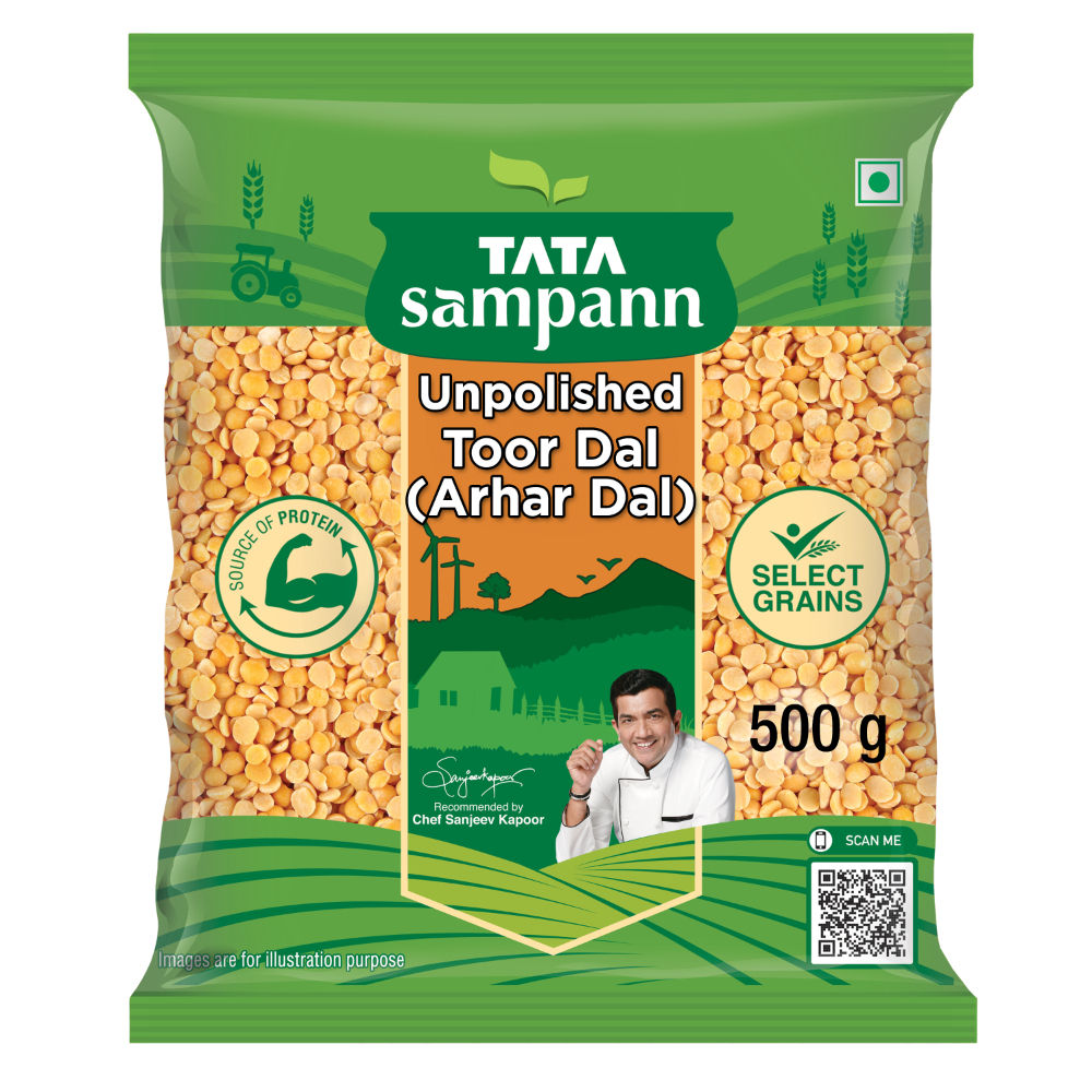 Buy Tata Sampann Unpolished Toor Dal | Arhar Dal Online - Price @ ₹89 ...