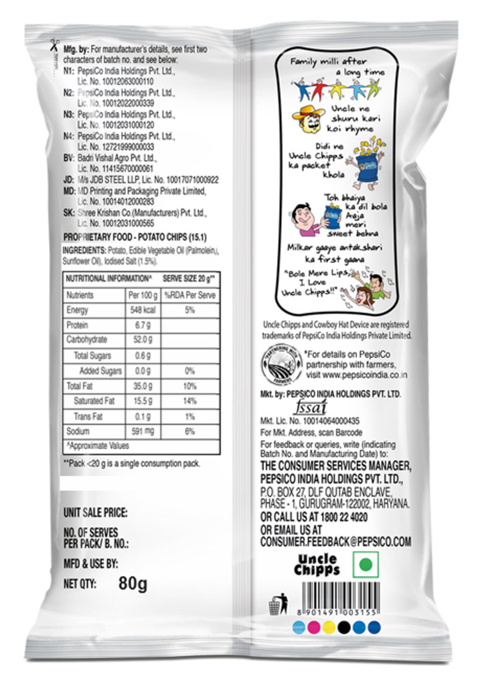 Buy Uncle Chips Plain Salted Online - Price @ ₹41 | Instant Delivery ...