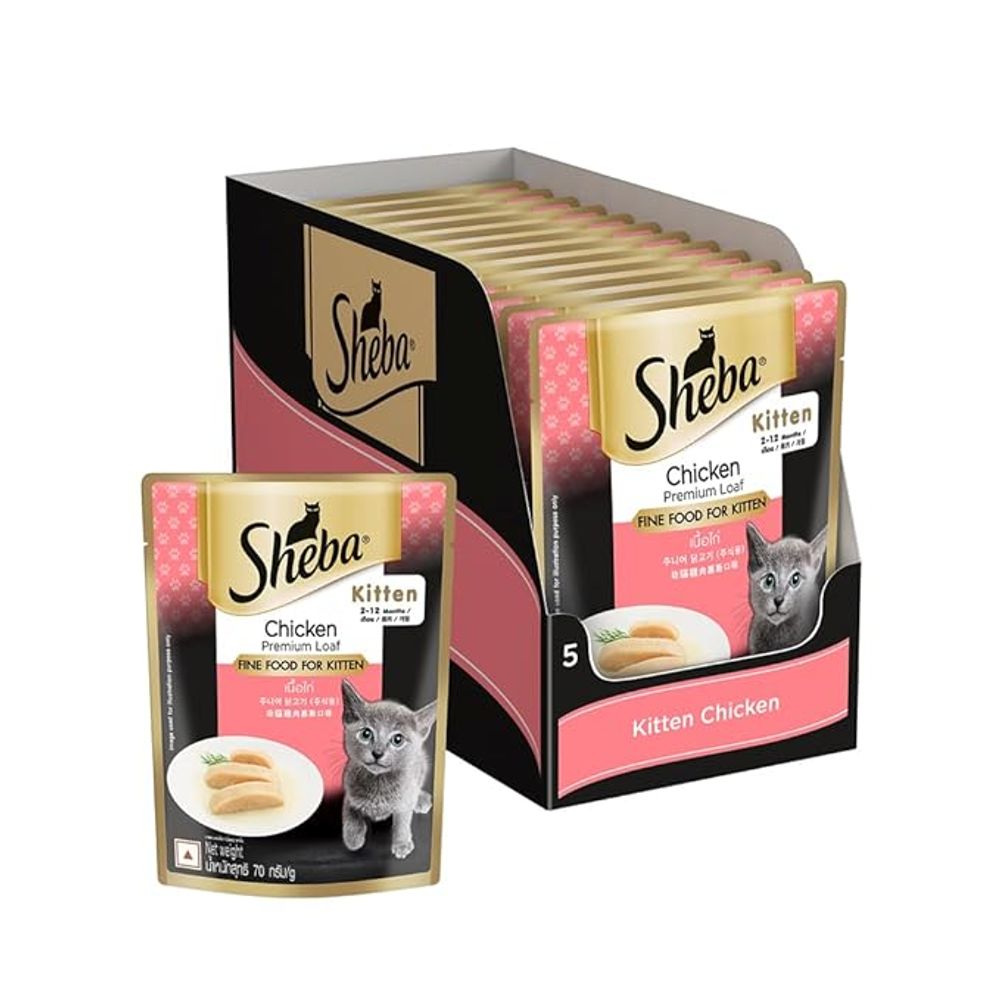Buy Sheba Fine Kitten Chicken Premium Loaf Wet Cat Food Online - Price ...