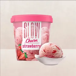 Slow Churn Strawberry Ice Cream Tub 500 ml - Buy online at ₹274 near me