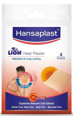 Hansaplast Lion Heat Plaster 4 piece - Buy online at ₹29 near me