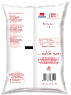 Amul Gold Full Cream Fresh Milk (Pouch) 1 l - Buy online at ₹66 near me
