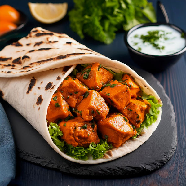 Tandoori Chicken Wrap Recipe - How to Make Tandoori Chicken Wrap at ...