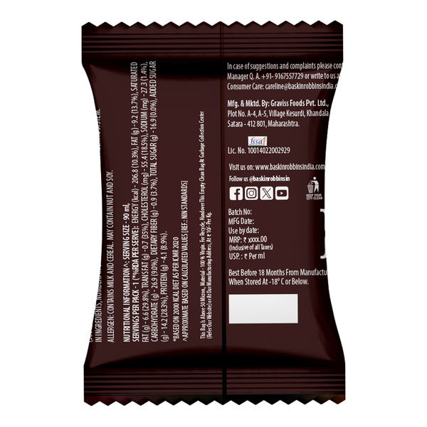 Baskin Robbins Funwich Choco Vanilla Ice Cream Sandwich - Buy online at ...