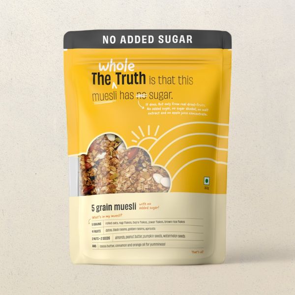 The Whole Truth No Added Sugar Grain Muesli 350 g - Buy online at ₹293 ...