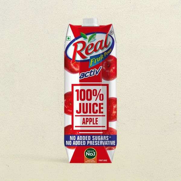 Real Activ 100% Apple Juice Tetrapack 1 l - Buy online at ₹165 near me