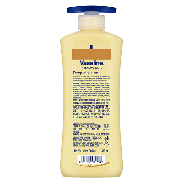 Vaseline Deep Moisture Serum In Lotion Enriched With Glycerin For Nourished Soft Skin 400ML ...