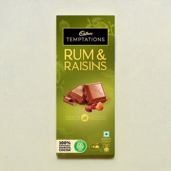 Cadbury Temptations Rum & Raisins Premium Chocolate Bar 72 g - Buy ...