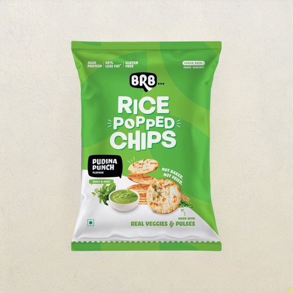 Brb Rice Popped Chips Pudina Punch Flavour 48 g - Buy online at ₹38 near me
