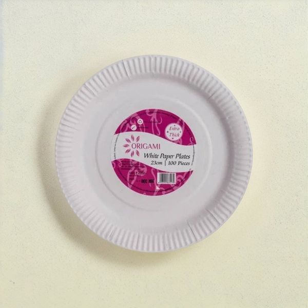 Origami Plain Plates 23 cm - Buy online at ₹270 near me