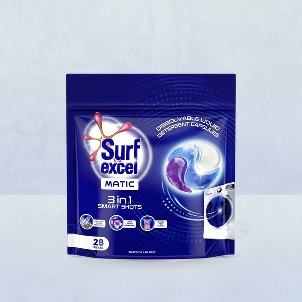 Surf Excel Matic 3 in 1 Detergent Pods 28 Piece - Buy online at ₹492 ...