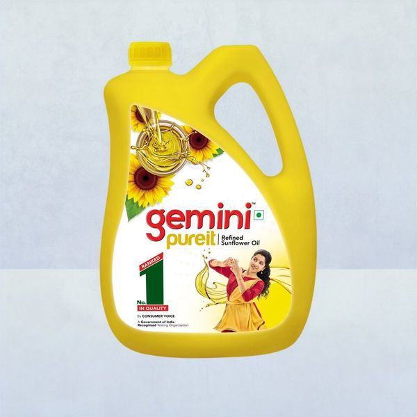 Gemini Pure It Refined Sunflower Oil (Jar) 5 l - Buy online at ₹839 near me