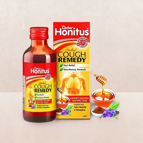 Dabur Honitus Herbal Cough Remedy Ayurvedic Syrup 100 Ml Buy Online