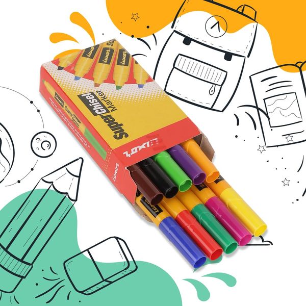 Luxor Super Chisel Marker - Assorted Colors - (Pack Of 10) 1 Pack (10 ...