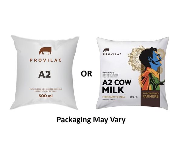 Provilac A2 Fresh Cow Milk (Pouch) 500ml - Buy online at ₹55 near me