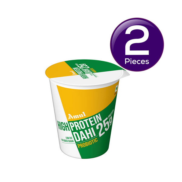 Amul High Protein Cup Dahi 400 gms Combo 400 g X 2 - Buy online at ₹132 ...