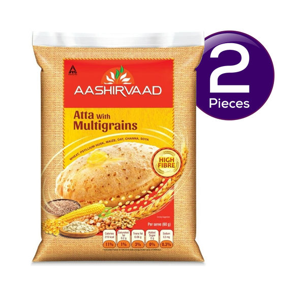Aashirvaad Multigrain Atta 1 kg Combo 1 kg X 2 - Buy online at ₹148 near me