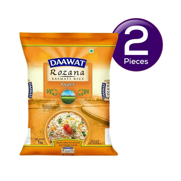 Daawat Rozana Super Basmati Rice 1kg x 2 Combo 1 kg X 2 - Buy online at ...