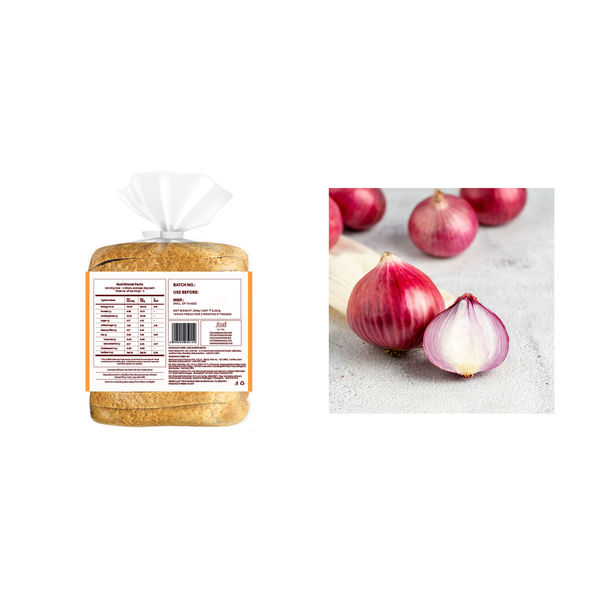 The Health Factory Zero Maida Bread - 100% Whole Wheat(1pc) & Onion(1pc ...