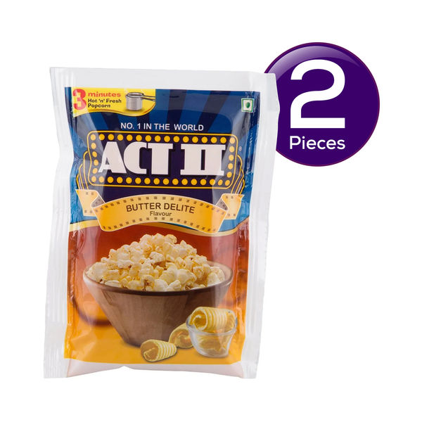 Act II Instant Butter Delite Popcorn 70 gms Combo 70 g X 2 - Buy online ...