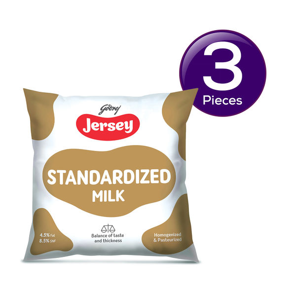 Godrej Jersey Standardized Fresh Milk (Pouch) 500 ml Combo 500 ml X 3 ...