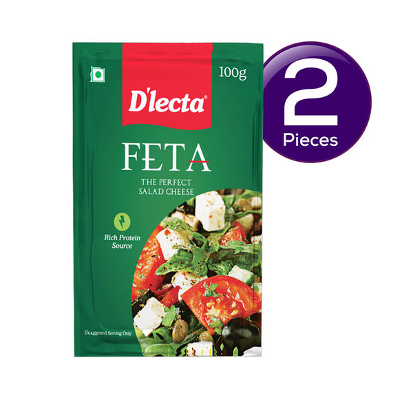 D'lecta Natural Feta Cheese Block 100 gms Combo 100 g X 2 - Buy online ...