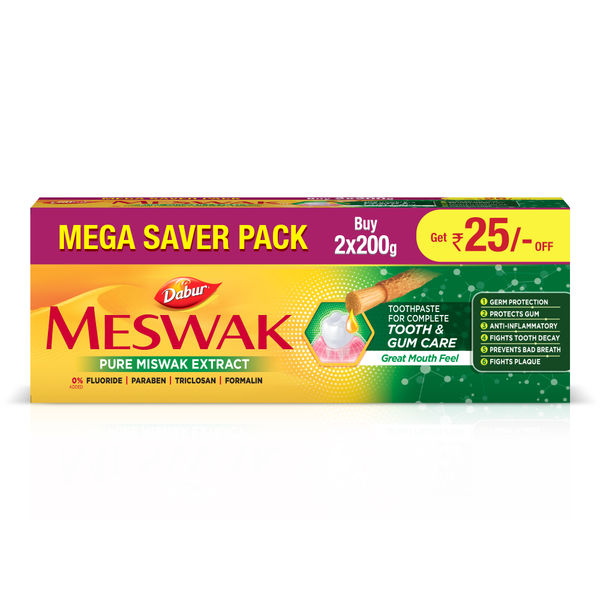 Dabur Meswak Complete Tooth And Gum Care Toothpaste With Pure Miswak ...
