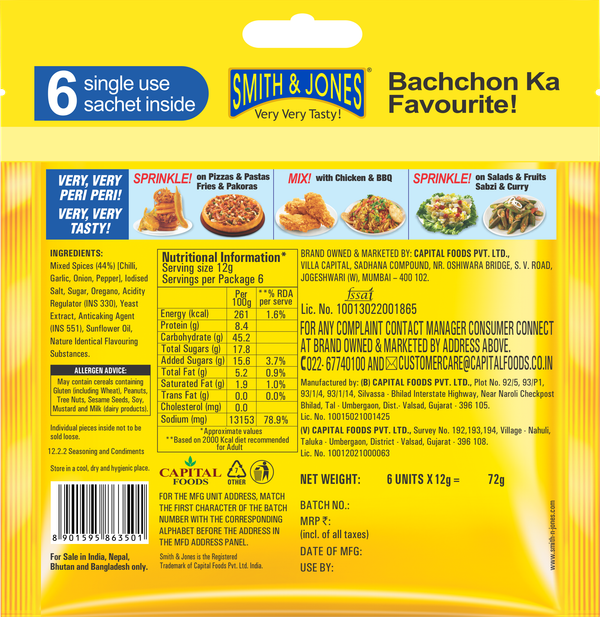 Smith & Jones Peri Peri Masala 91g - Buy online at ₹59 near me