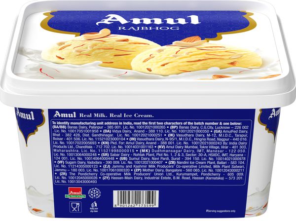 Amul Rajbhog Ice Cream Tub 1 l - Buy online at ₹300 near me