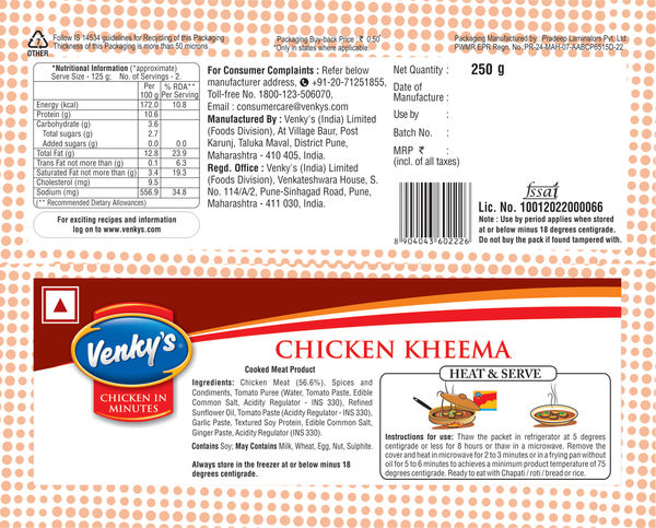 Venkys Chicken Kheema 250 g - Buy online at ₹184 near me