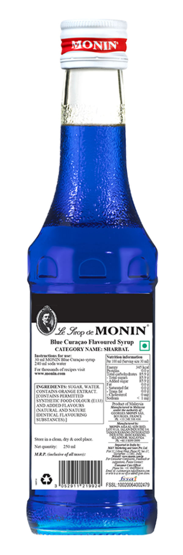 Monin Blue Curacao Syrup 250 ml - Buy online at ₹389 near me