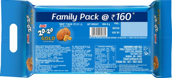 Parle 20-20 Gold Butter Cookies - Buy online at ₹90 near me