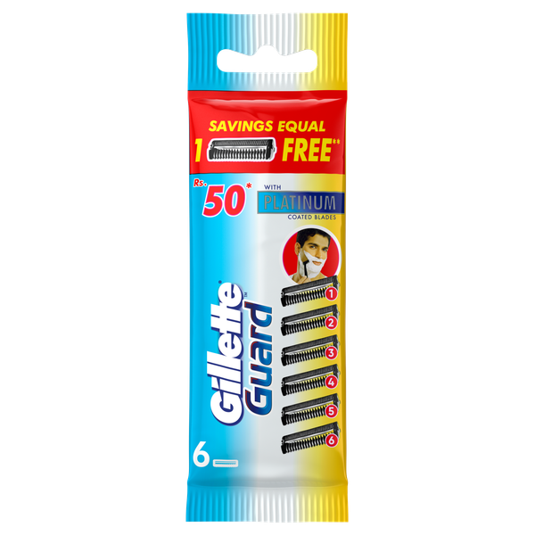 Gillette Guard Blades(6 Cartridges) 6 piece - Buy online at ₹50 near me
