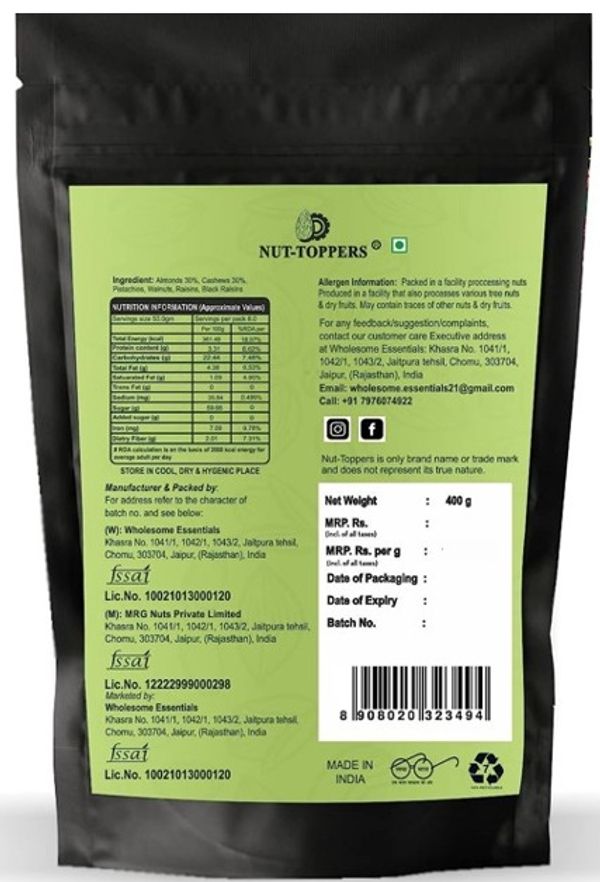 Nut Toppers healthy Nut mix (Mixed nuts) - Buy online at ₹450 near me