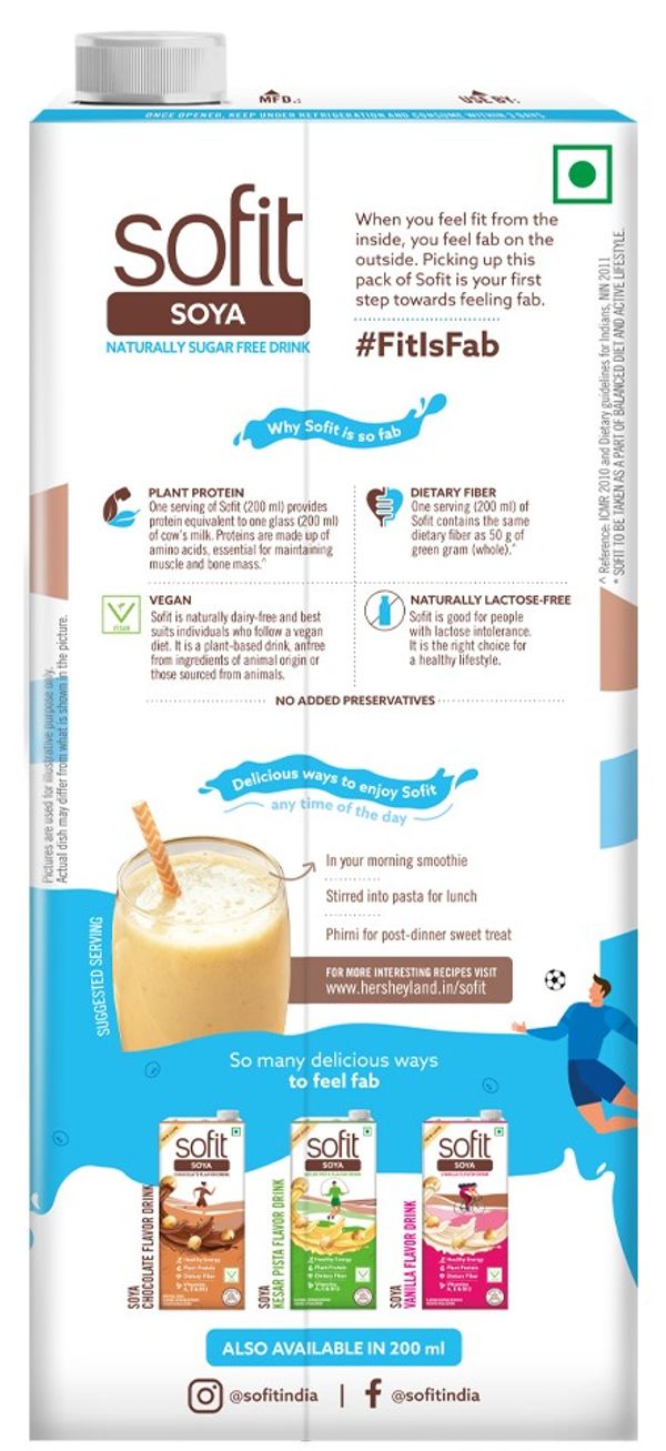 Sofit Soya drink Naturally Sugar free Tetrapack 1 l - Buy online at ...