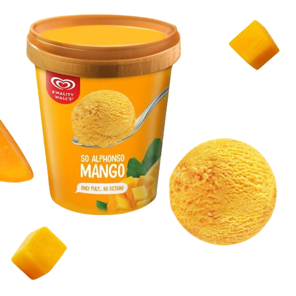 Kwality Wall's Alphonso Mango Tub 700 ml - Buy online at ₹162 near me