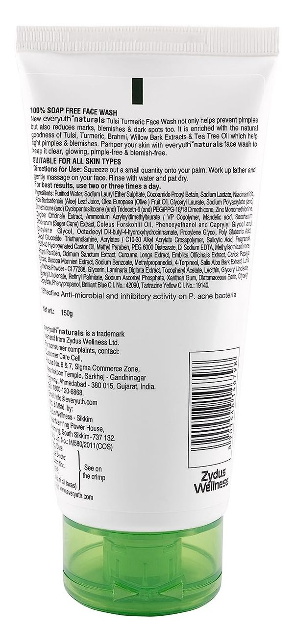 Everyuth Naturals Tulsi Turmeric Face Wash - Anti Acne, Anti Marks 150 ...