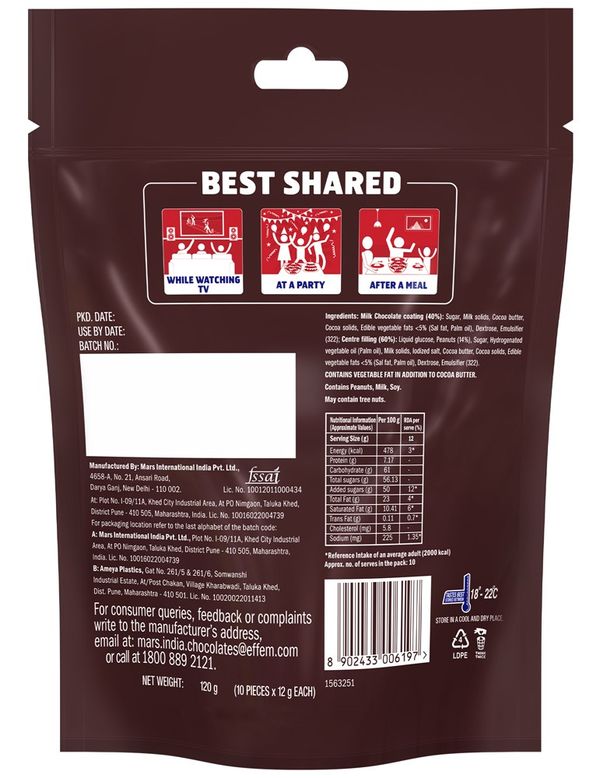 Snickers Shareable Bites Miniatures Chocolate Pack 120 g - Buy online ...