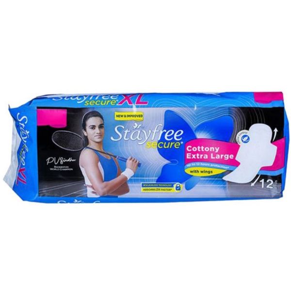 Stayfree Secure Cottony Extra Large With Wings 12 piece - Buy online at ...