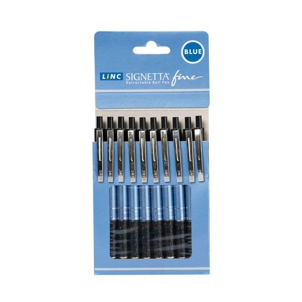 Linc Signetta Ball Pen (Blue Ink Box) 1 Pack (10 Pieces) - Buy online ...