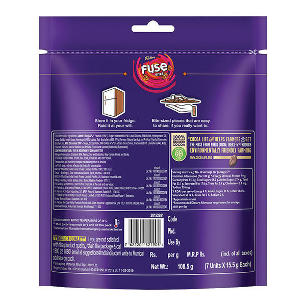 Cadbury Fuse Chocolate Bites Home Treats Pack 108.5 g - Buy online at ...